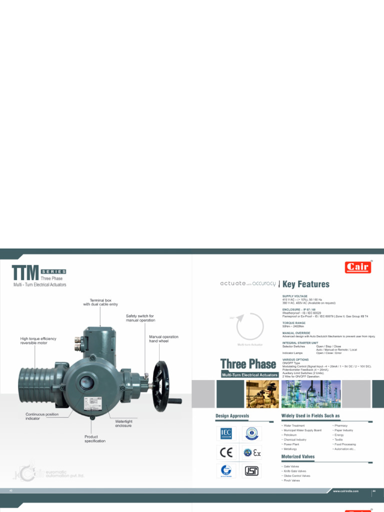 Model Name_Number_ Ttm Electrical Multi Turn Actuator For Gate Valve ...