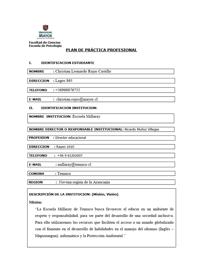 Plan de Practica Rojas Centro Externo - Rojas | PDF | Sicología | Psicoterapia