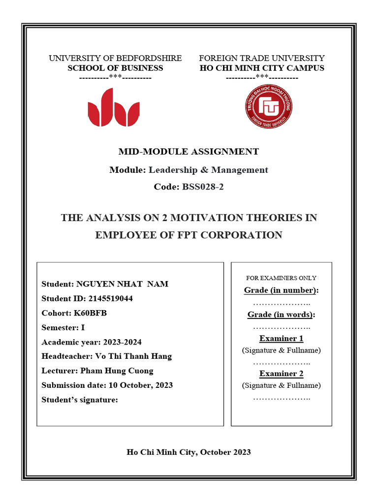 Motivation Theories in FPT | PDF | Motivation | Motivational