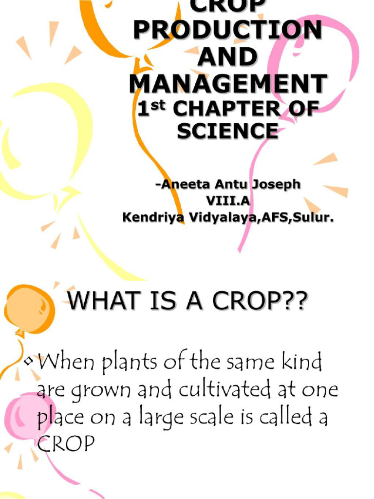 Crops Production and Management Class 12TH | PDF