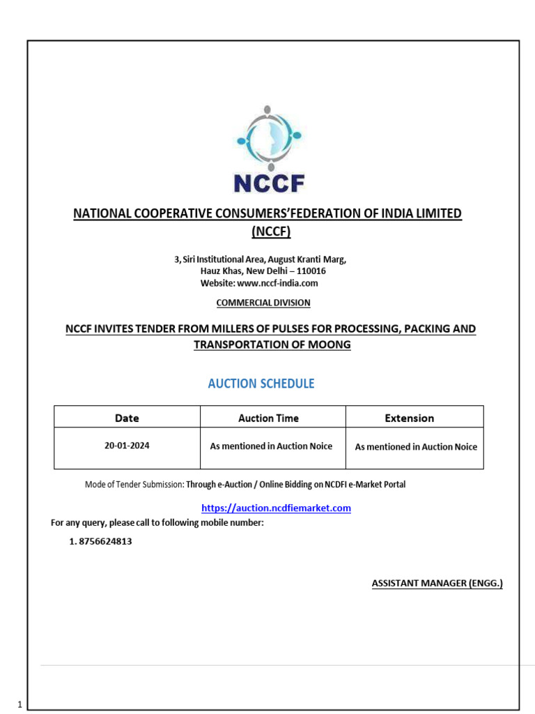 National Cooperative Consumers'Federation of India Limited (NCCF) | PDF ...