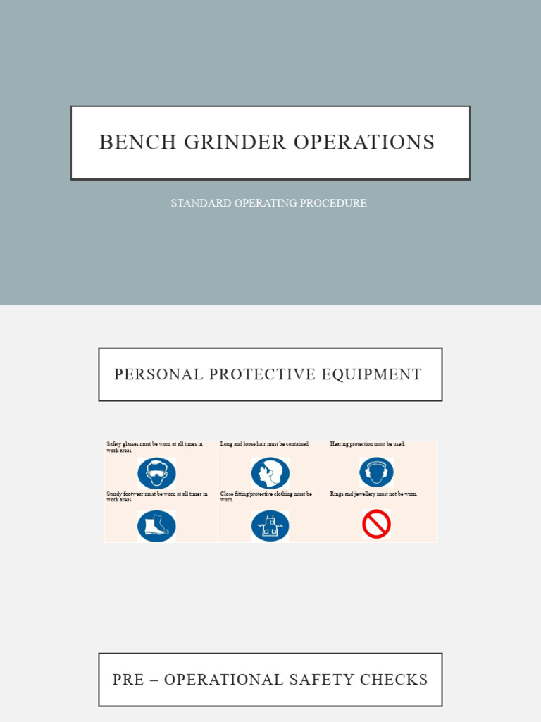 BENCH GRINDER OPERATIONS | PDF