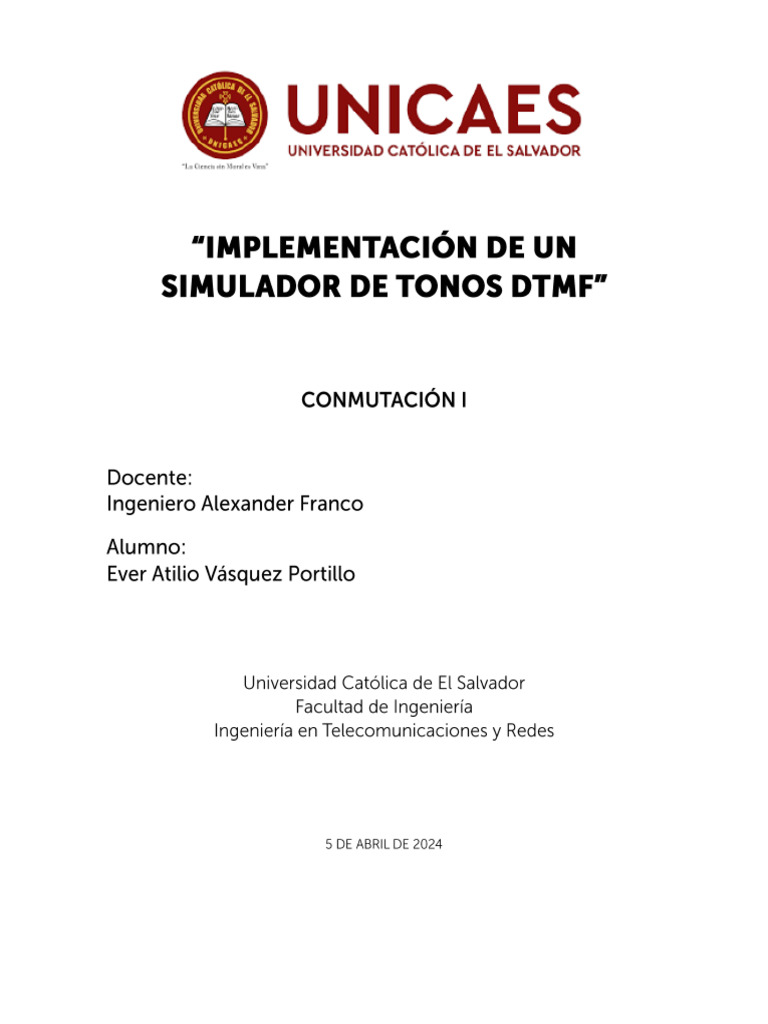 Reporte Simulador DTMF Evasquez | PDF | Computer Programming