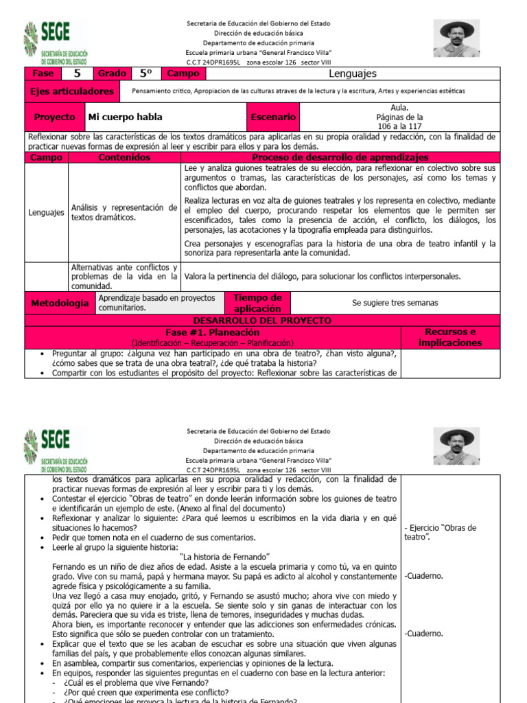 5to Grado Marzo - 04 Mi Cuerpo Habla (2023-2024) | PDF | Teatro ...