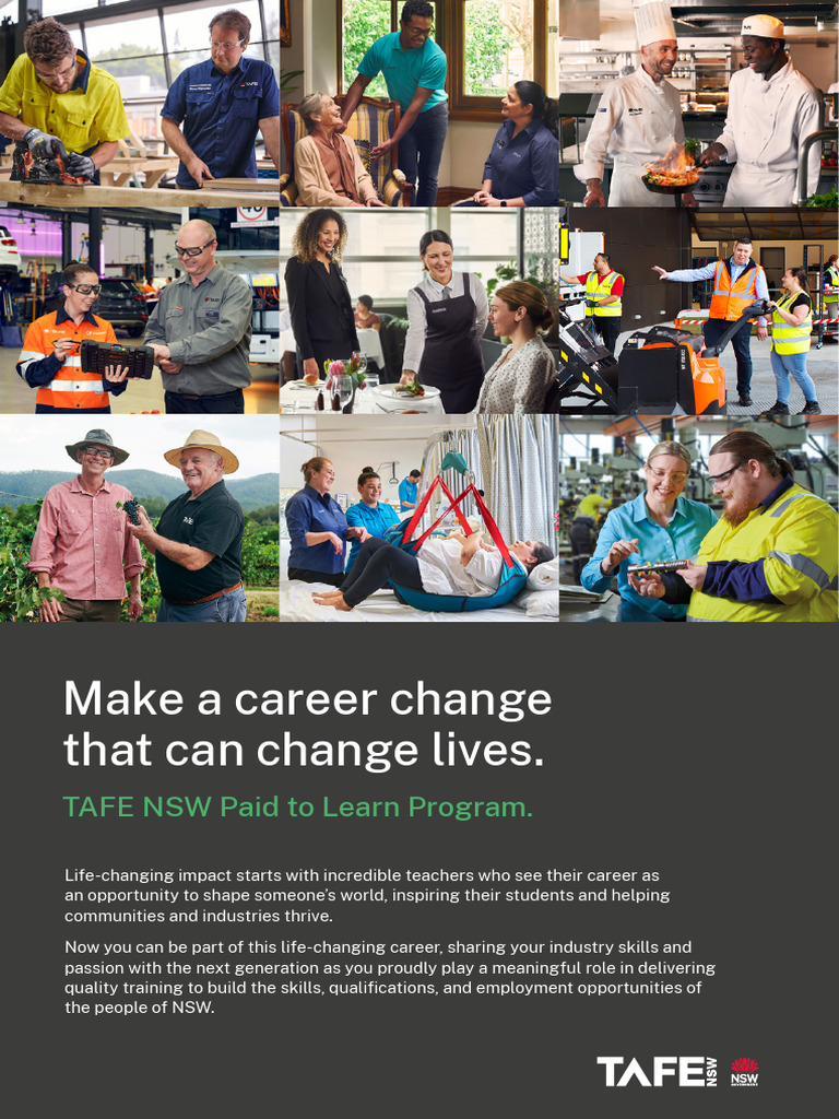 TAFE NSW Paid To Learn Program Flyer | PDF | Teachers | Behavior Modification