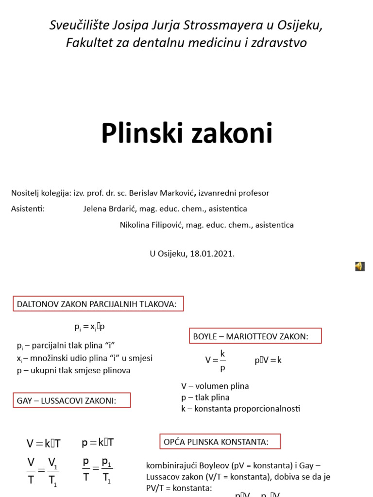 Seminar 6 - Plinski Zakoni | PDF