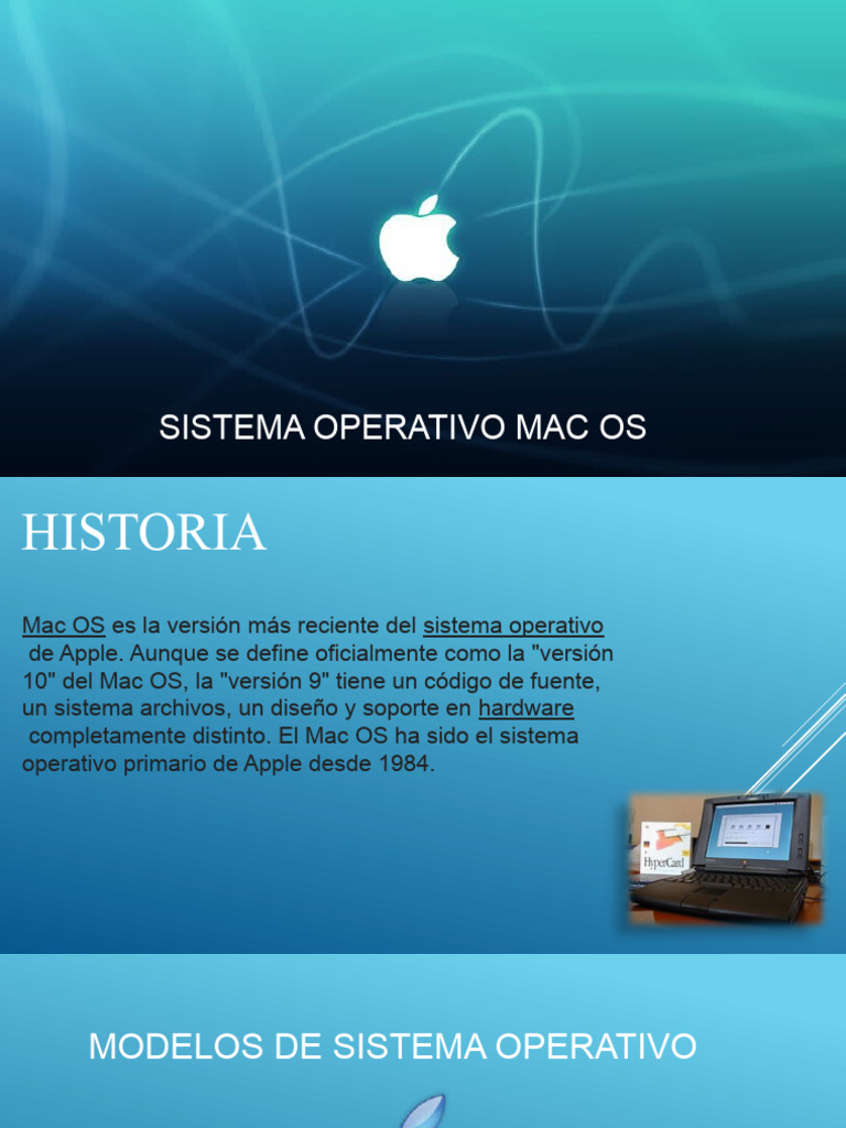 Diapositivas de Sistema Operativo Mac OS | PDF | Mac OS | Apple Inc.