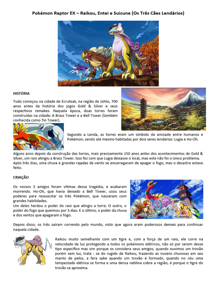 11 - Pokémon Raptor Ex - Cães Lendários | PDF | Vulcão | Relâmpago