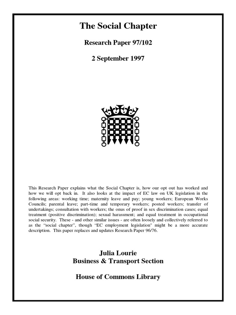Social Chapter | PDF | Treaty | European Union
