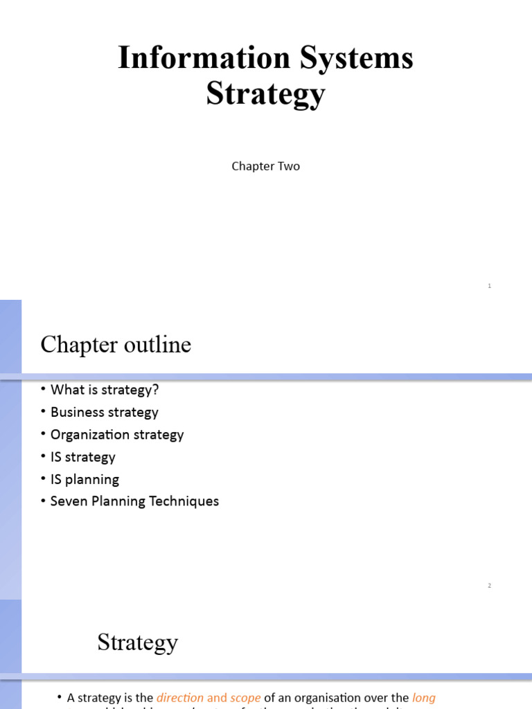 CH3-Information Systems Strategy(1) | PDF | Strategic Management ...