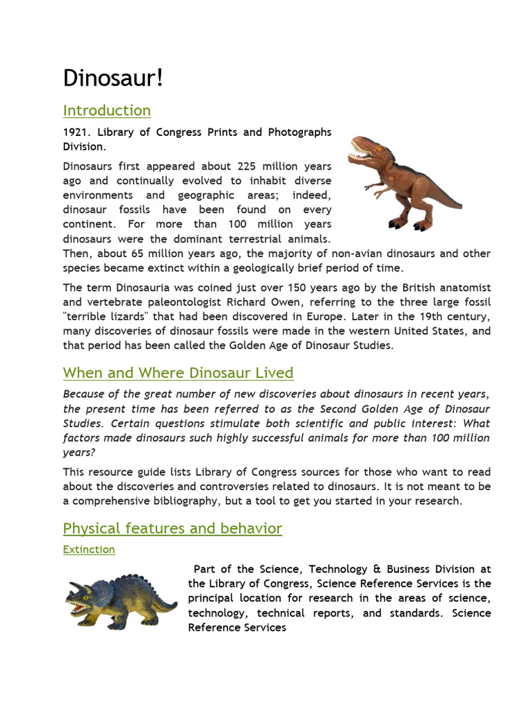 PROJECT 1 - Ex1 | PDF | Dinosaurs | Paleontology