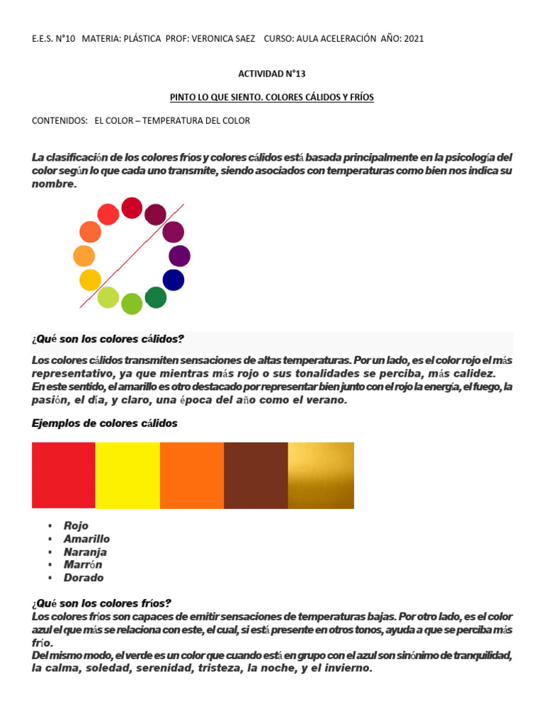 Actividad 13 - Temperatura Del Color | PDF | Color | Azul