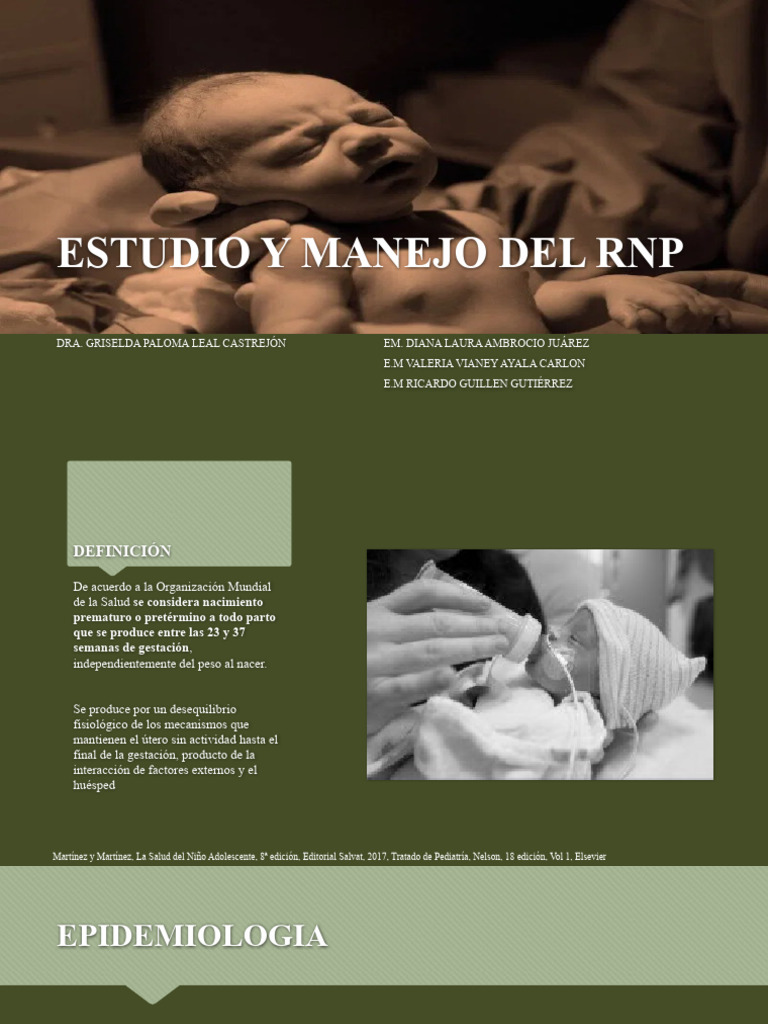 ESTUDIO Y MANEJO DEL RNP | PDF | Parto prematuro | Maternidad