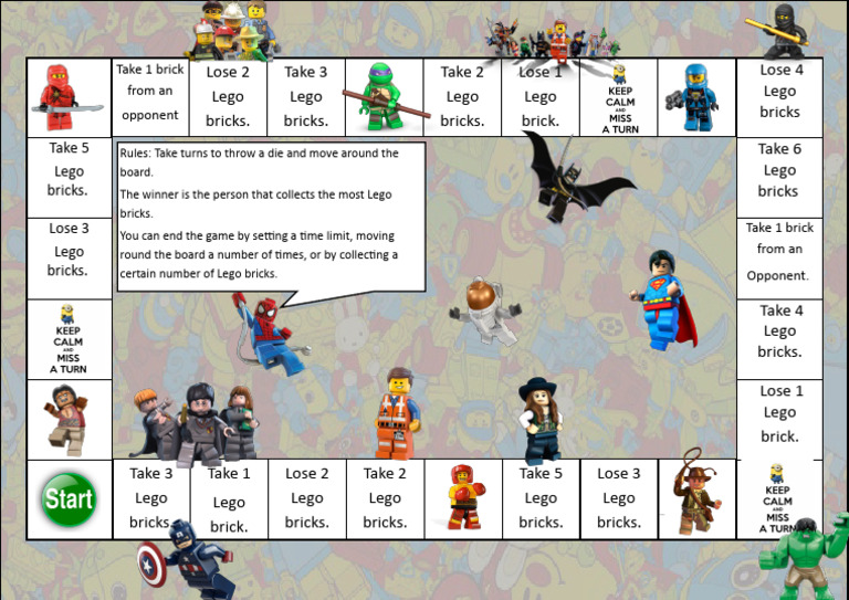 Math Board Game Lego Brick | PDF