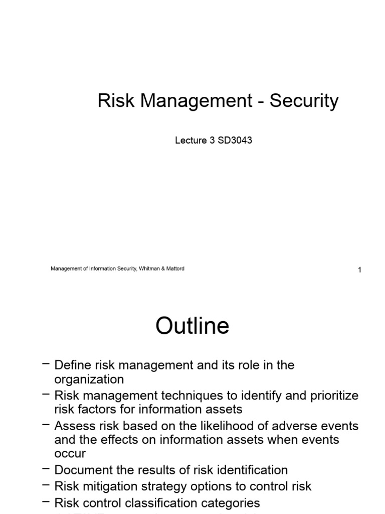 Risk MGT Security | PDF | Information Security | Risk