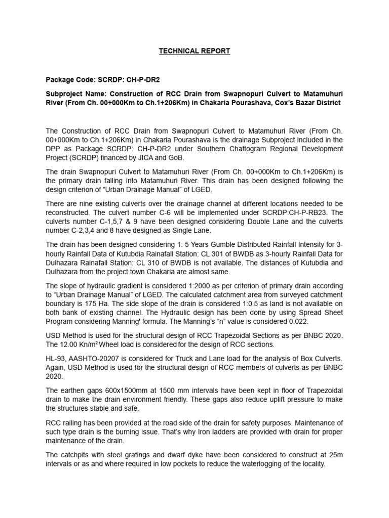 Technical Report | PDF | Drainage | Hydrology