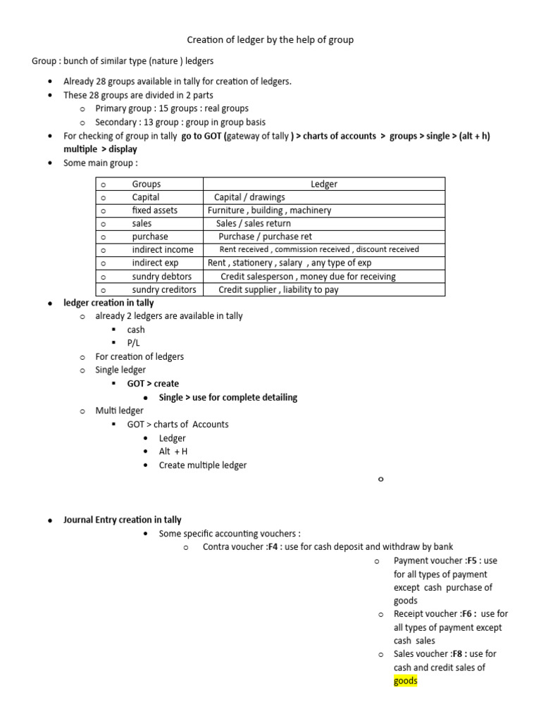 Tally Complete Notes | PDF | Corporations | Financial Services