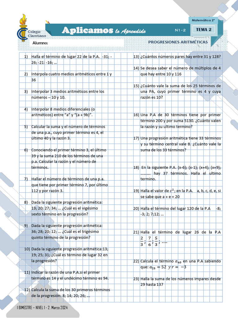Progresiones Ficha | PDF