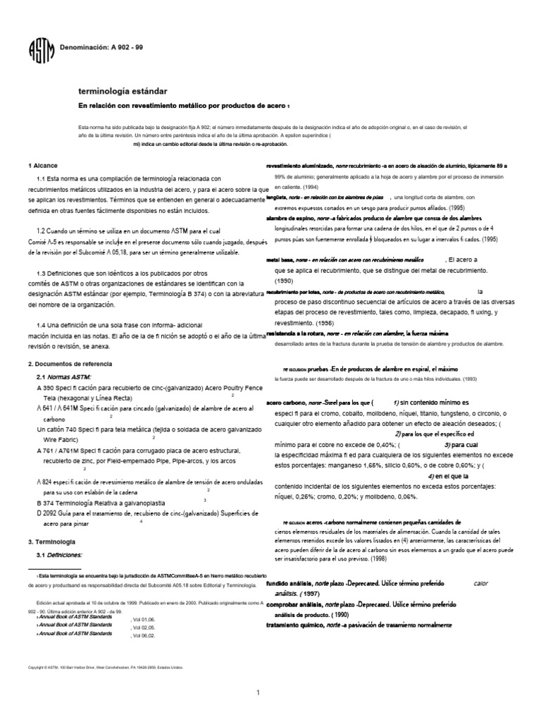Astm A902 | PDF | Revestimiento | Acero
