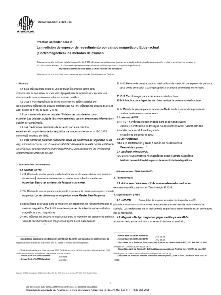 Astm E376 | PDF | Revestimiento | Medición