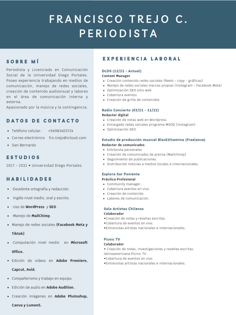 Currículum Francisco Trejo-1 | PDF | Periodista | Informática