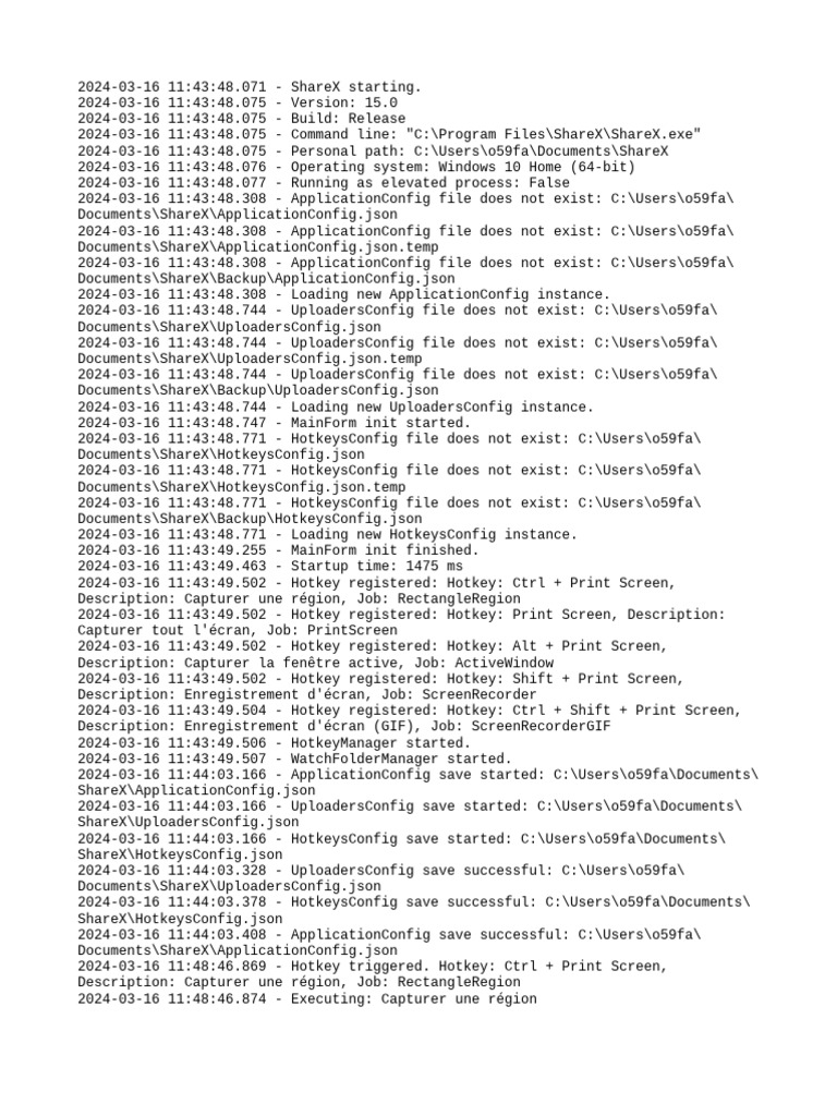 Log For Software | PDF | Keyboard Shortcut | Command Line Interface