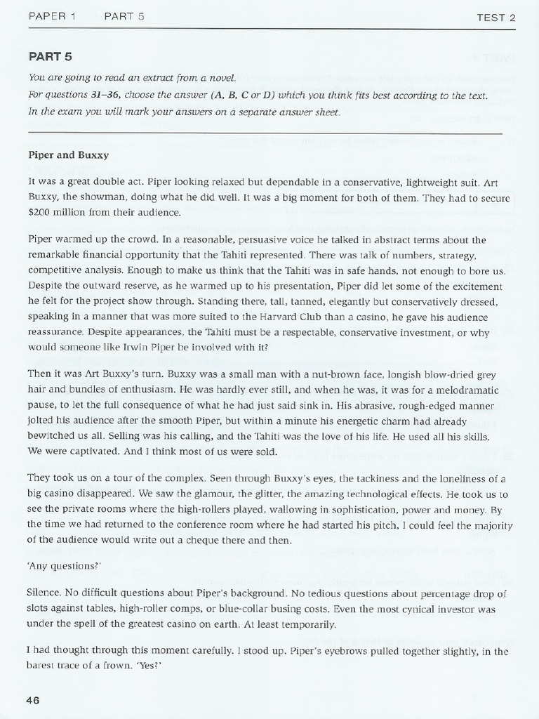 Reading Part 5 | PDF