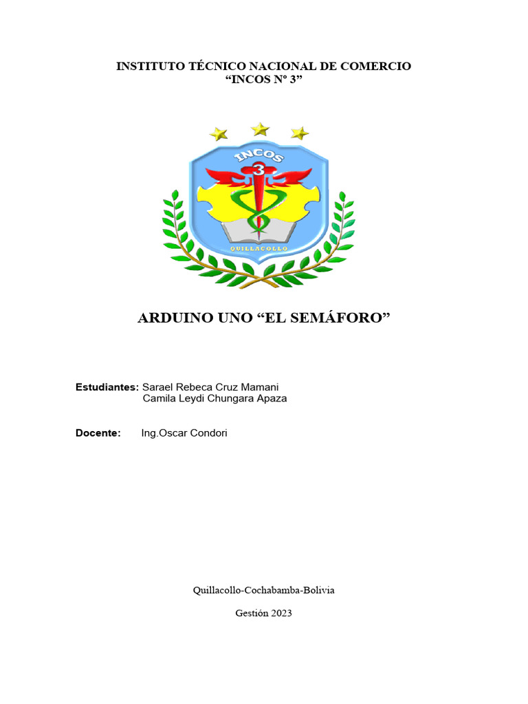 Informe Arduino | PDF | Arduino | Equipo de oficina