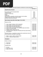 Table Surface Roughness Manning N Chow 1959 | PDF