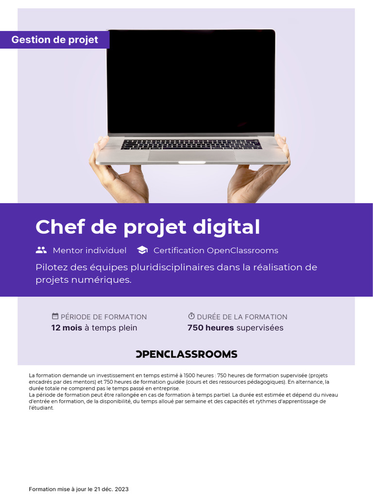 Formation Chef de Projet Digital | PDF | Gestion de projet | Chef de projet