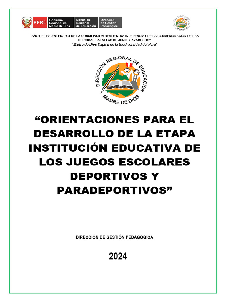 Orientaciones ... Jedpa - Etapa Interna 2024 | PDF | Educación primaria | Plan de estudios