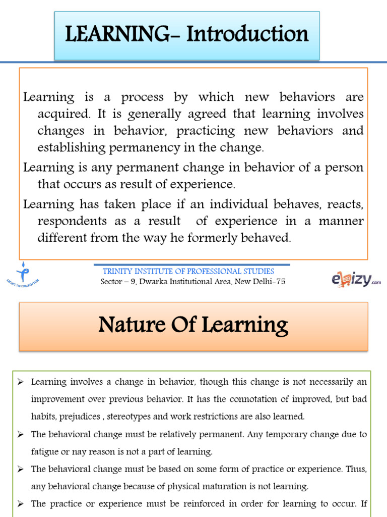 Learning | PDF | Learning | Classical Conditioning