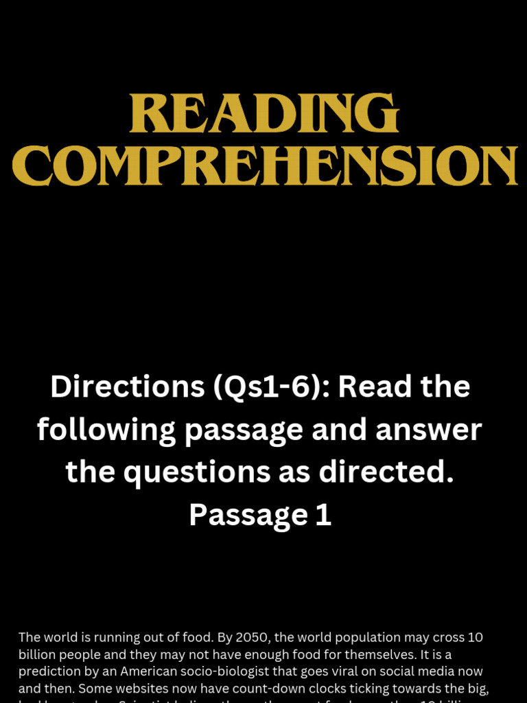 Reading Comprehension 20 March 1 | PDF | Famine | Water