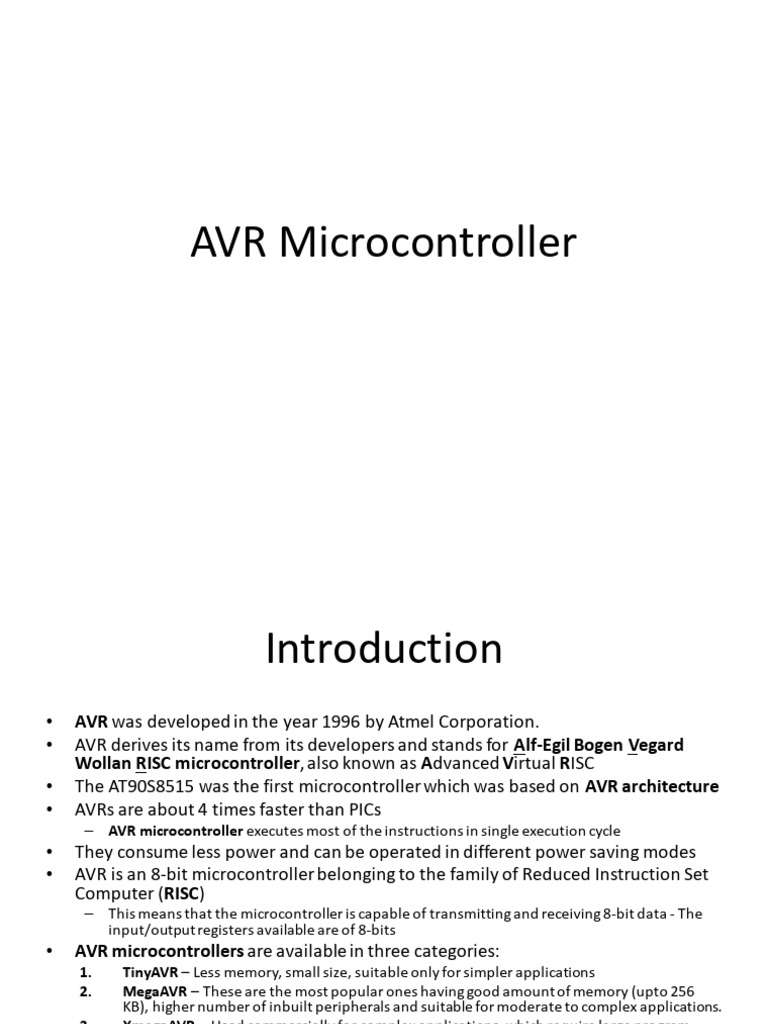 AVR Microcontroller | PDF | Microcontroller | Computer Engineering