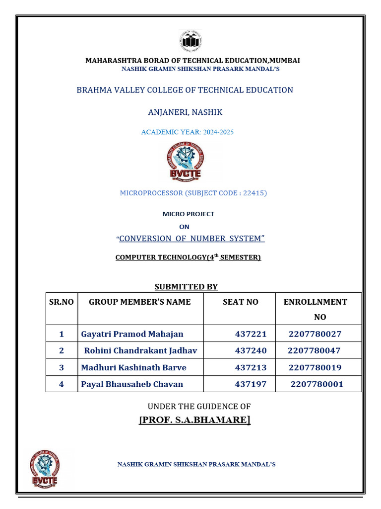 MIC Microproject 22415 Final | PDF | Binary Coded Decimal | Programming