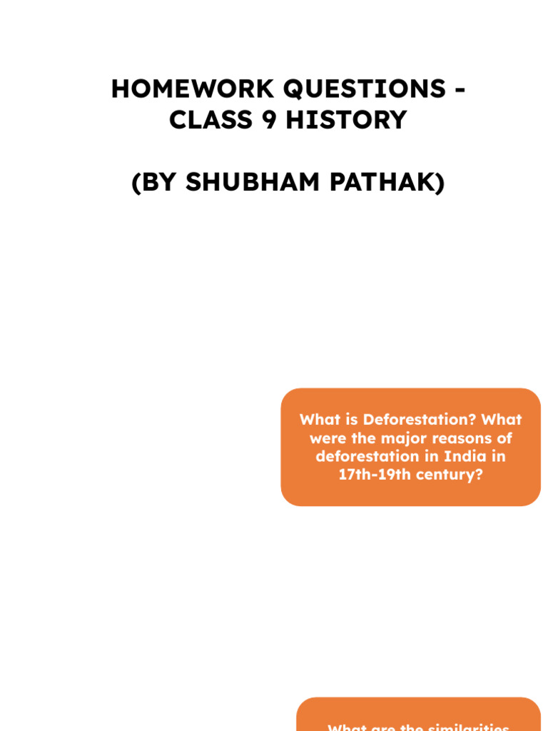 Homework Questions - Class 9 History | PDF | Social Science