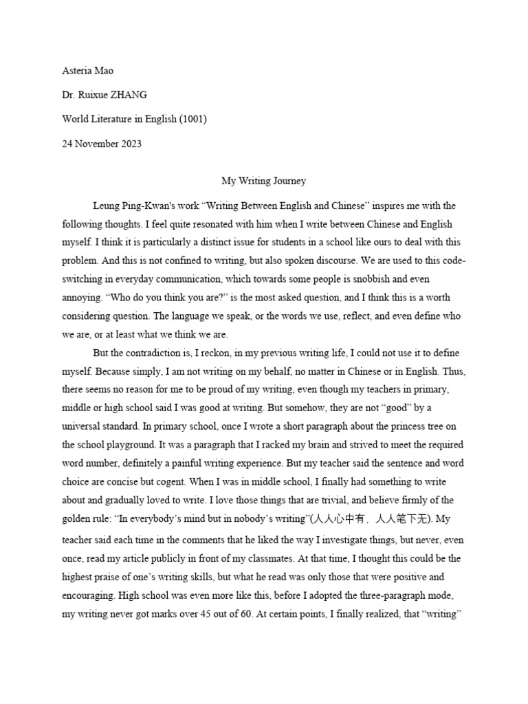 Personal Writing | PDF | English Language