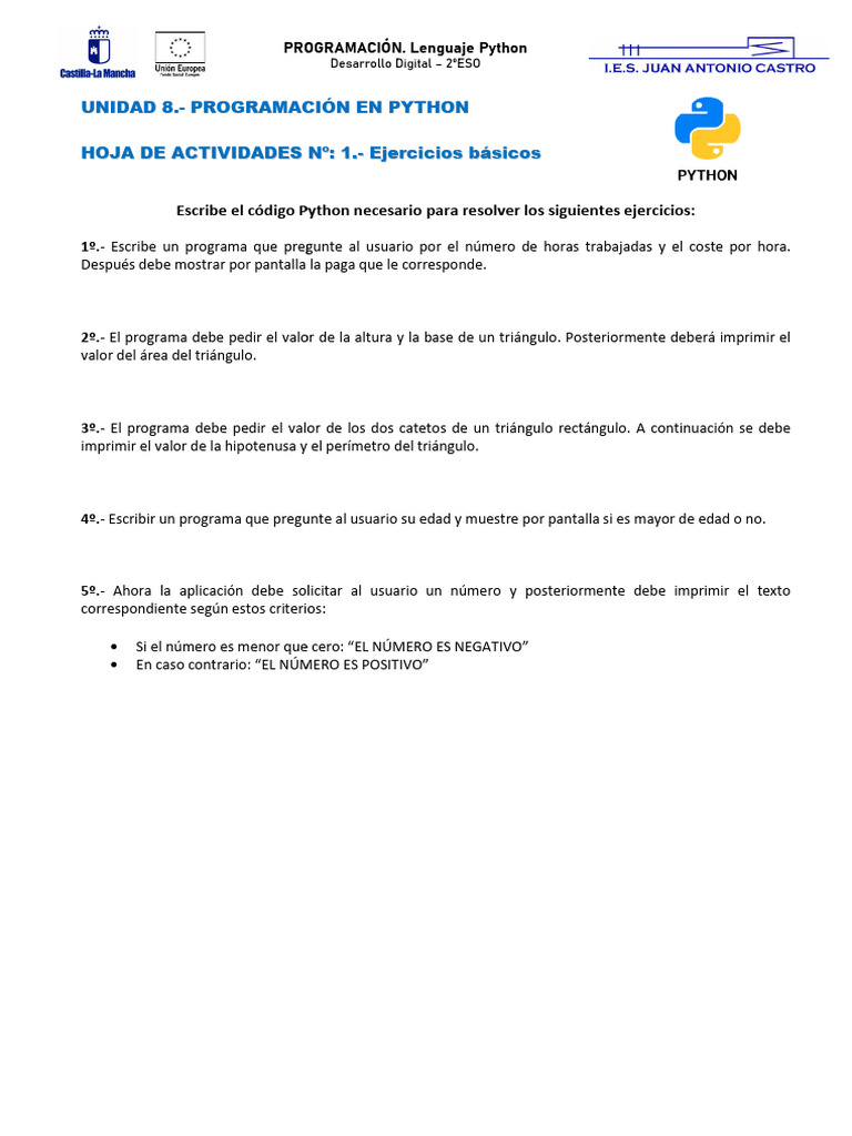 Hoja #1 - Python | PDF | Tecnología