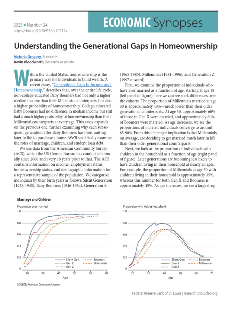 Understanding The Generational Gaps in Homeownership | PDF | Millennials | Baby Boomers