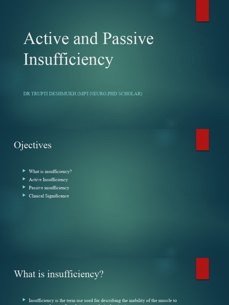 Active and Passive Insufficiency | PDF | Human Anatomy ...