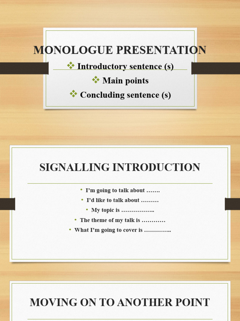 Monologue Presentation | PDF | Self-Improvement