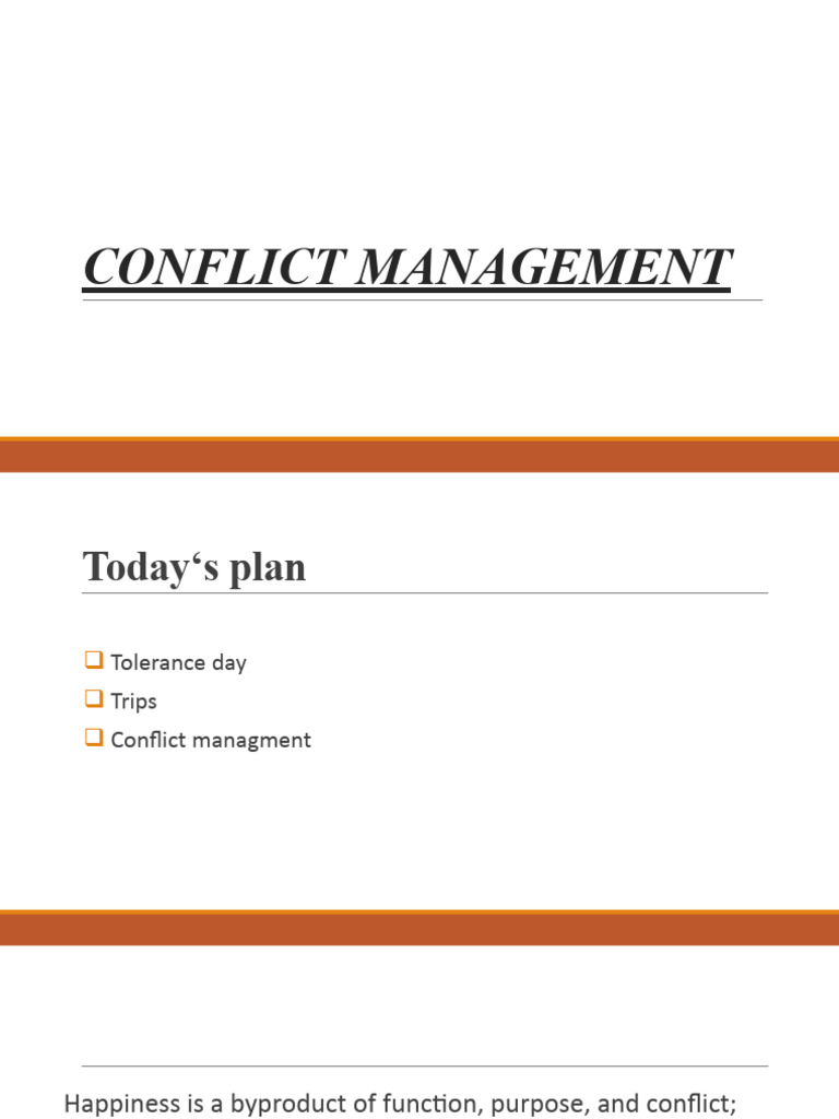 Conflict Managment Pdf Psychology Social Psychology