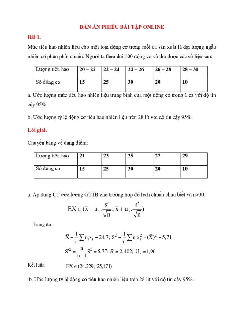 Đáp Án Phieu BT Online So 1 | PDF