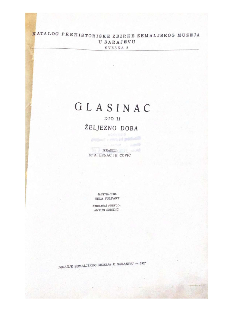 Glasinac 2: Željezno Doba, A. Benac, B. Covic | PDF
