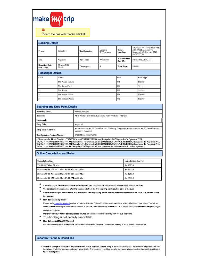 NU211461076392128 Eticket | PDF | Bus | Public Transport