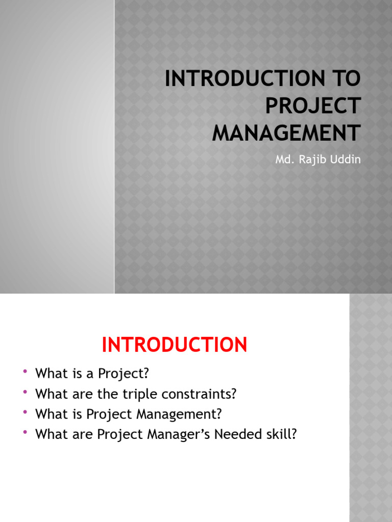 Introduction To Project Management | PDF | Project Management ...