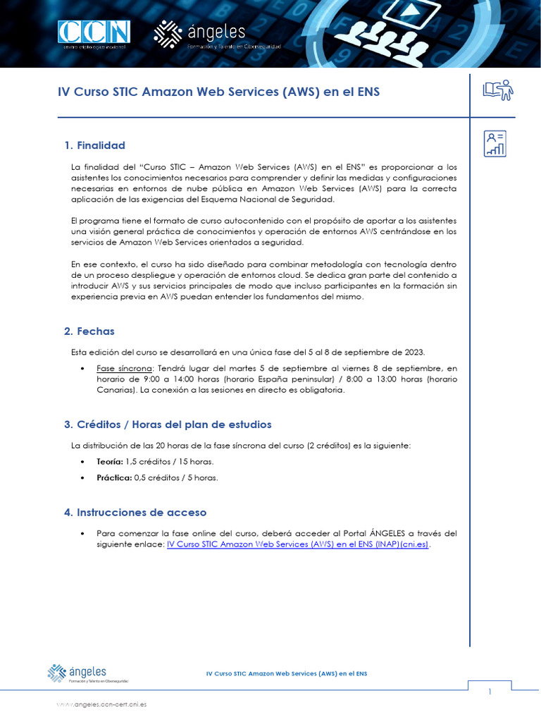INSTRUCCIONES ONLINE - IV Curso STIC Amazon Web Services (AWS) en El ENS | PDF | Software ...