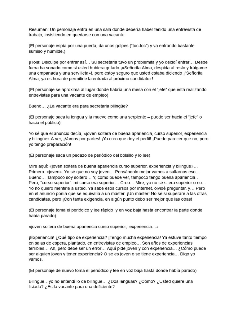 Monólogo Cómico | PDF