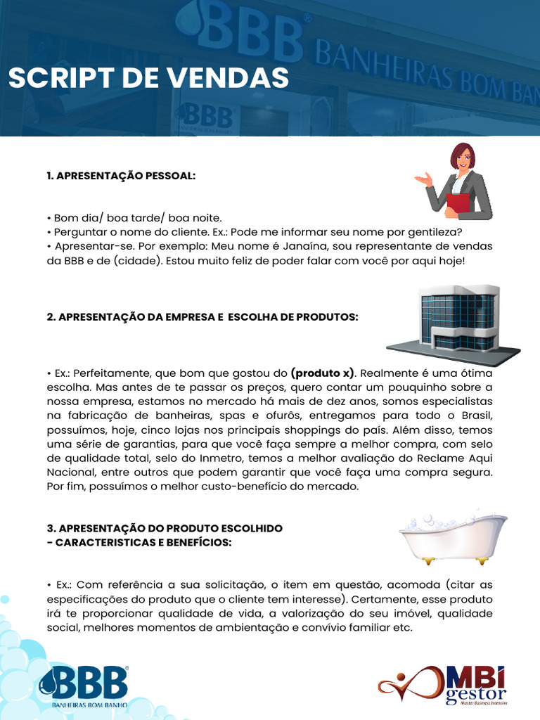Script de Vendas - BBB | PDF | Qualidade (negócios) | Mercado (economia)