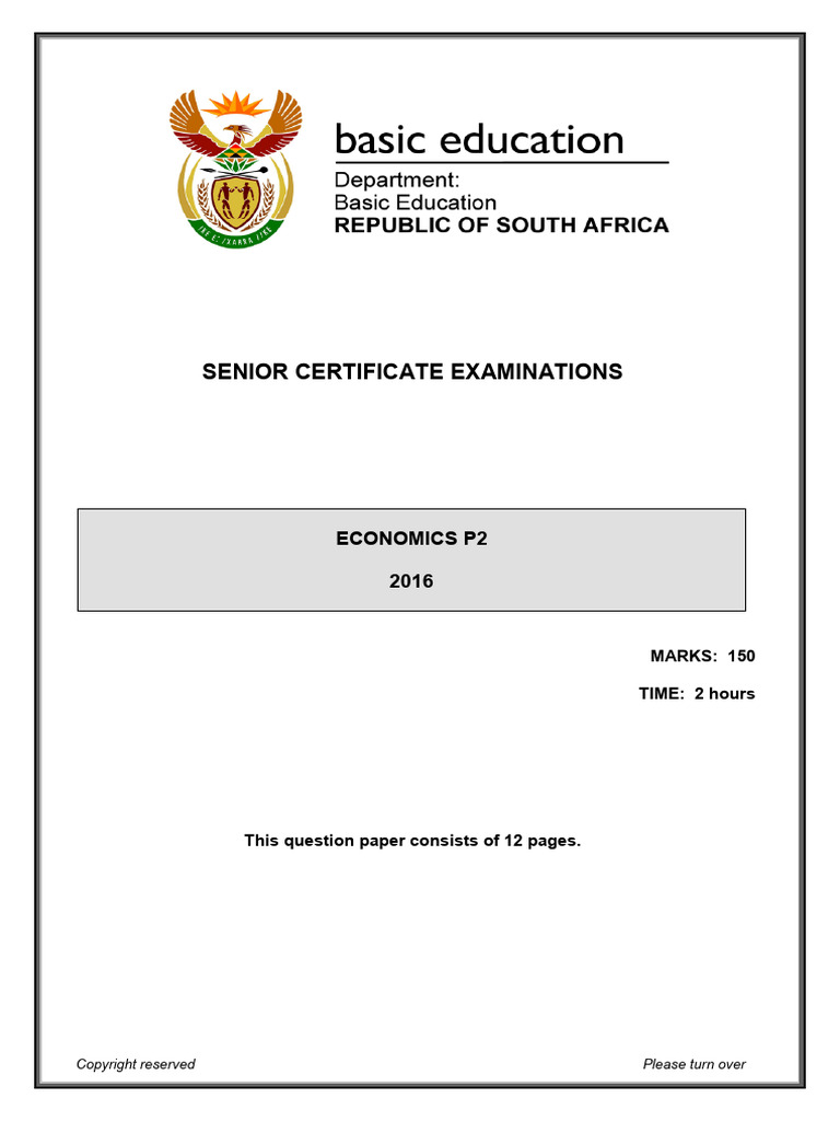 Economics P2 May-June 2016 Eng | PDF | Monopoly | Inflation